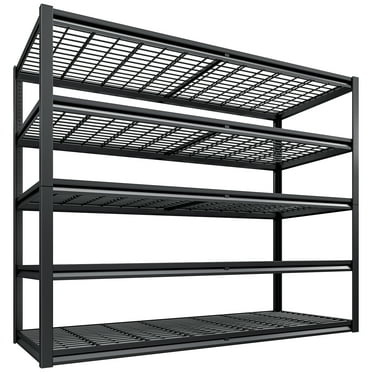"REIBII 60"" W Heavy Duty Garage Shelving, 3000LBS, Adjustable 5 Tier ...