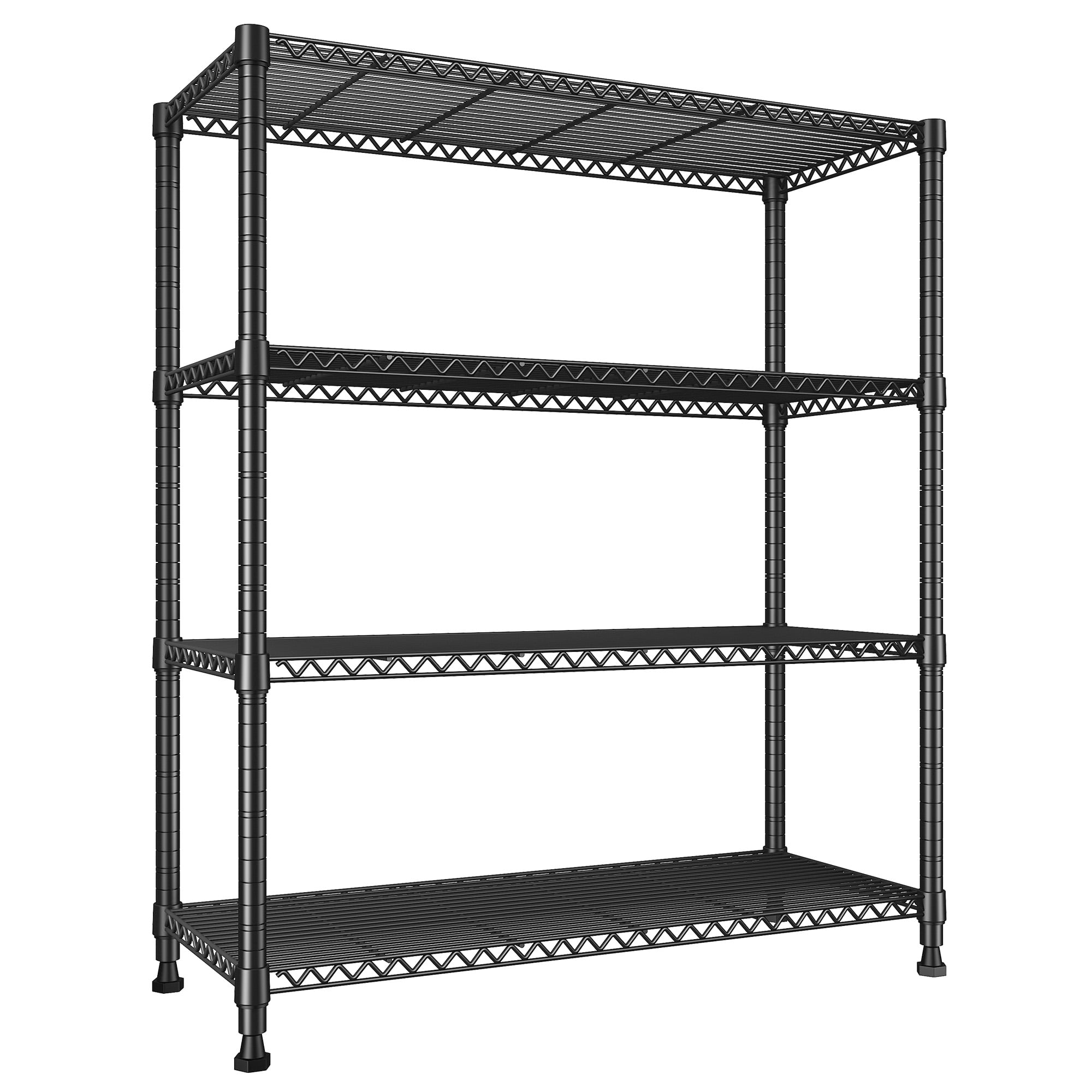 REIBII 4 Shelf Wire Shelving Units and Storage Shelves, 35.5"W x 14"D x ...