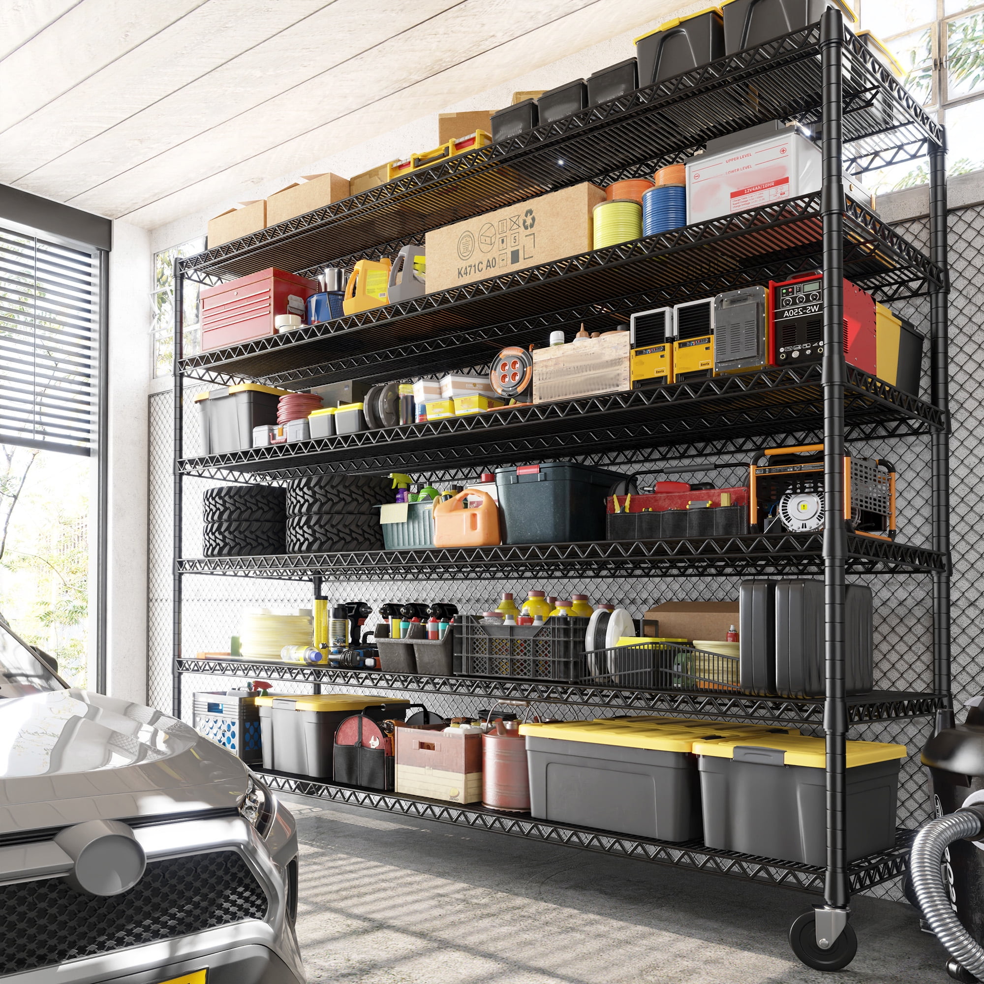 REIBII 6-Tier 60"W Wire Shelving Unit Heavy Duty Storage Shelves with ...