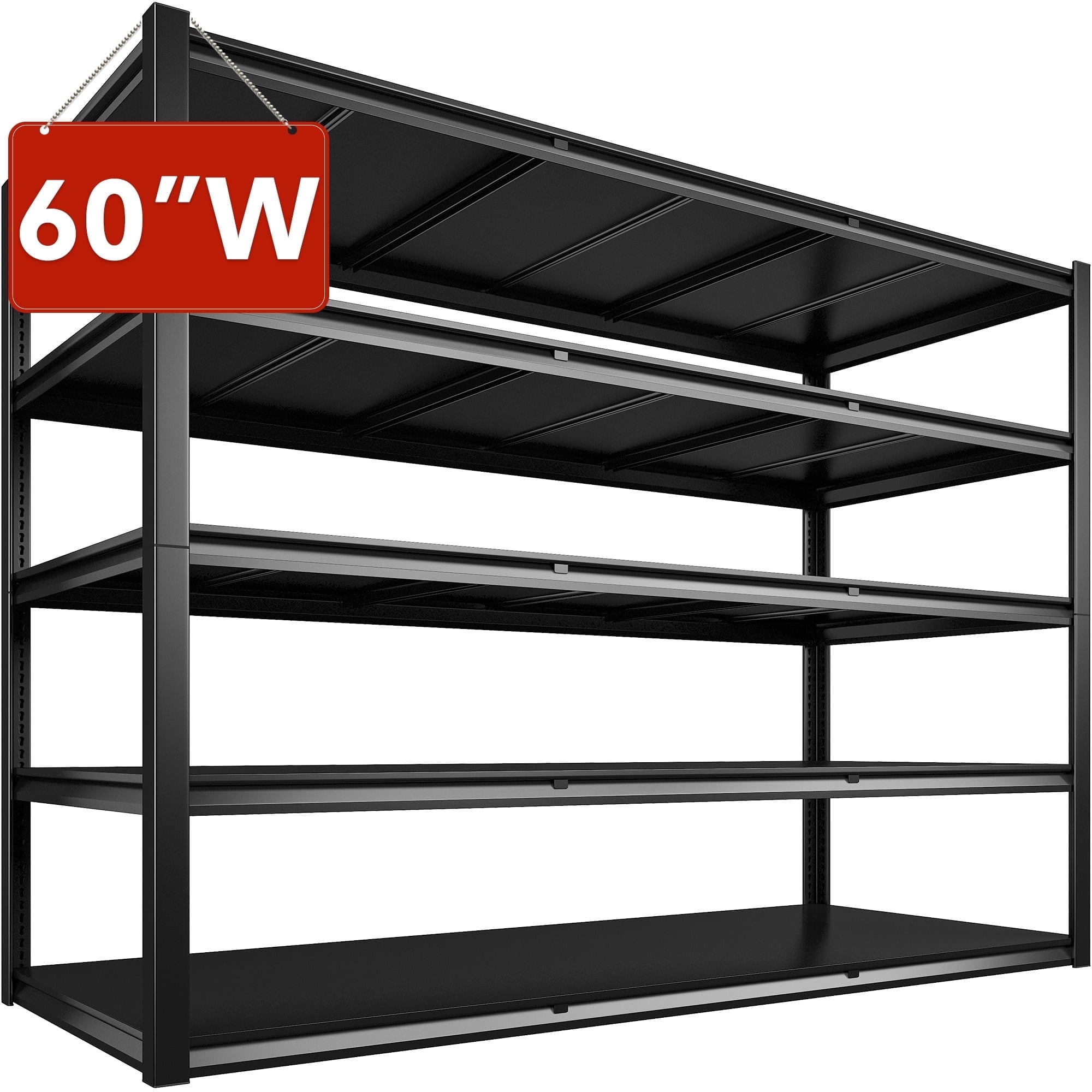"REIBII 60""W Steel Shelf Unit: Heavy Duty 3000LBS Adjustable 5 Tier ...