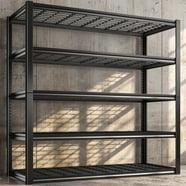 WEN Four-Tier Industrial Steel Storage Rack with Adjustable Shelving ...