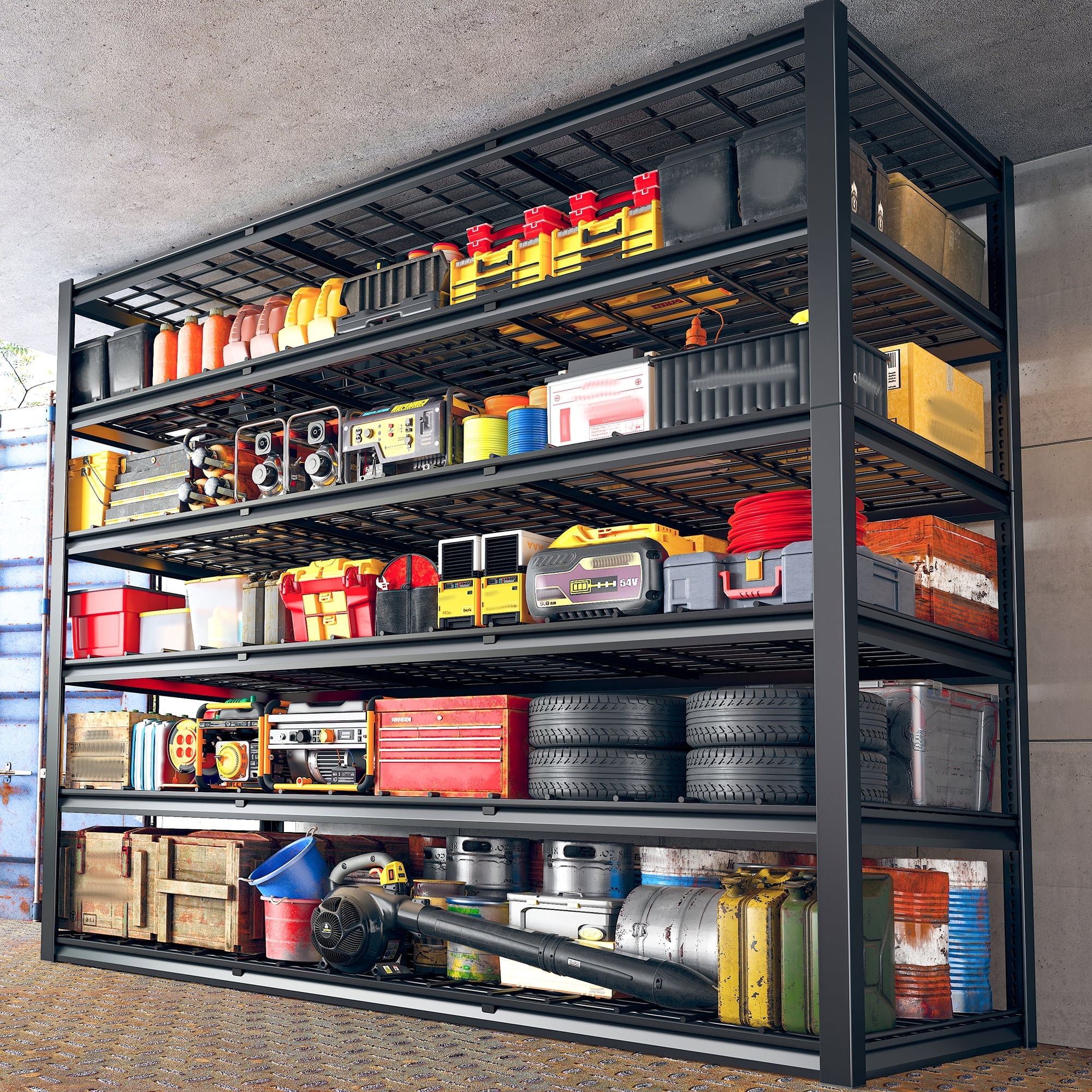 REIBII 84" H Garage Shelving Heavy Duty Storage Shelves 3500LBS ...