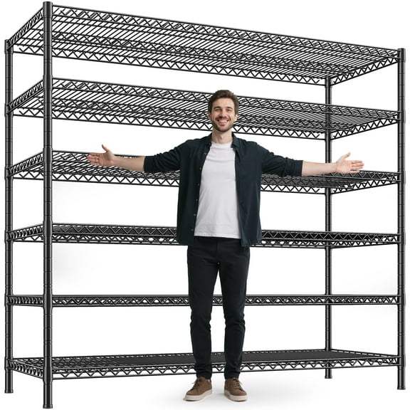 77.4''H Garage Shelving Heavy Duty 5-Tier Adjustable Storage Shelves ...