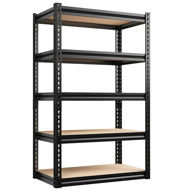 "REIBII Heavy-Duty 5-Tier Adjustable Metal Shelving Unit, Sturdy Racks ...