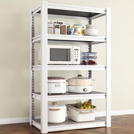 REIBII Storage Shelves Unit Adjustable 5 Tier Metal Shelves for Kitchen ...