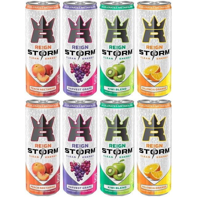 REIGN Storm Fitness & Wellness Energy Drink 4 Flavor Variety Pack 12 Fl ...