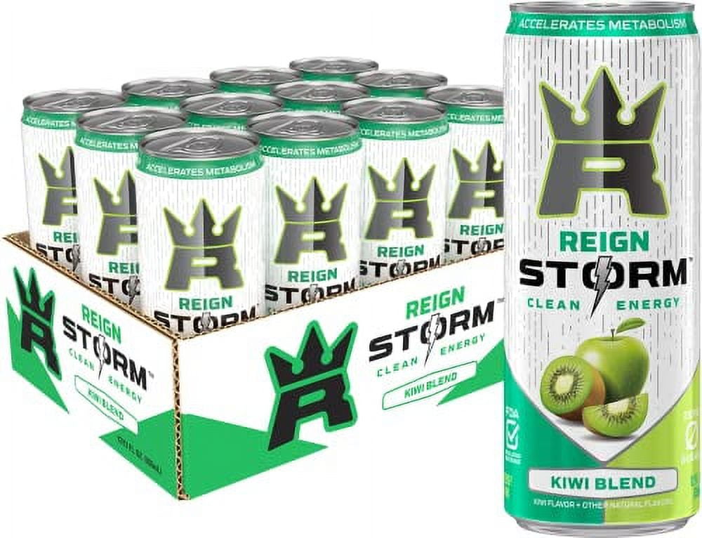 Reign Storm Kiwi Blend, Fitness Energy Drink, 12 Fl Oz, Pack of 12 ...