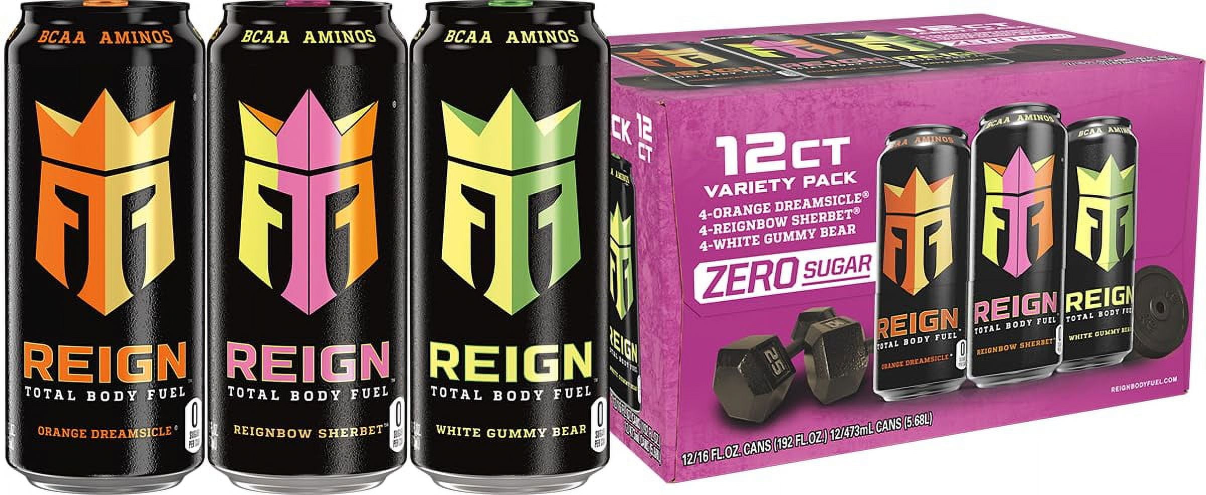 Reign Zero Sugar Orange Dreamsicle/Reignbow Sherbet/White Gummy Bear ...
