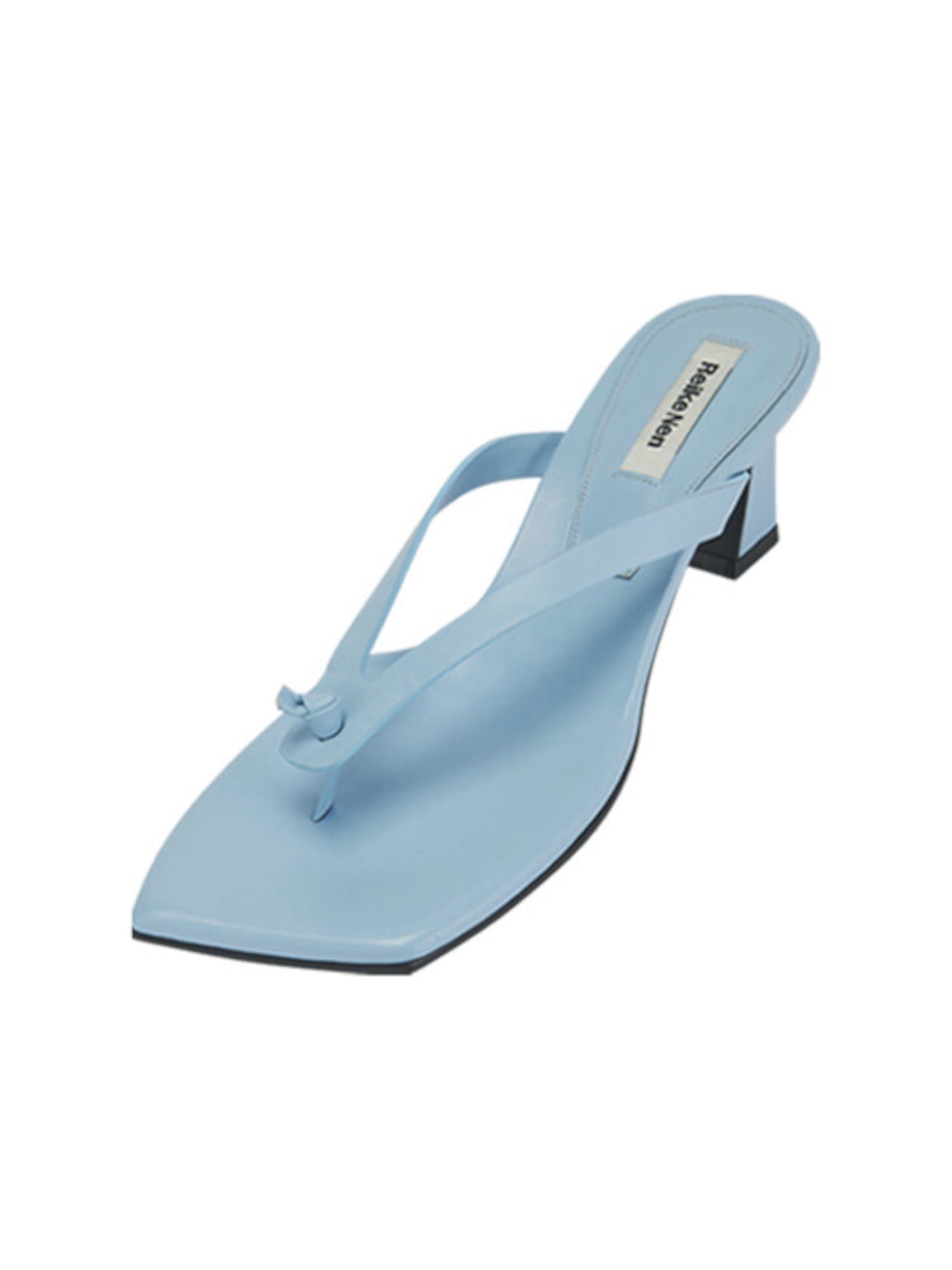 REIKE NEN Womens Light Blue Padded Square Toe Slip On REIKE NEN Womens Light Blue Padded Square Toe Slip On