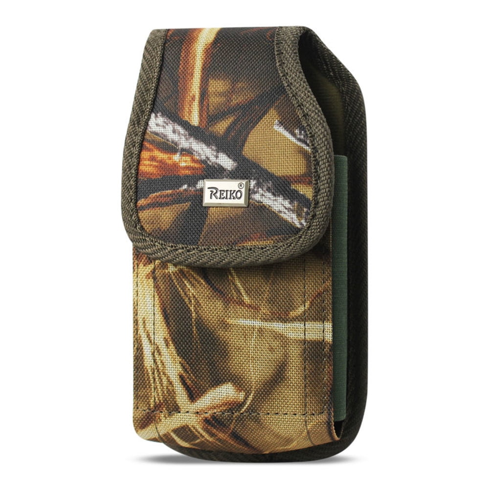 REIKO VERTICAL RUGGED POUCH WITH METAL BELT CLIP IN CAMOUFLAGE ...