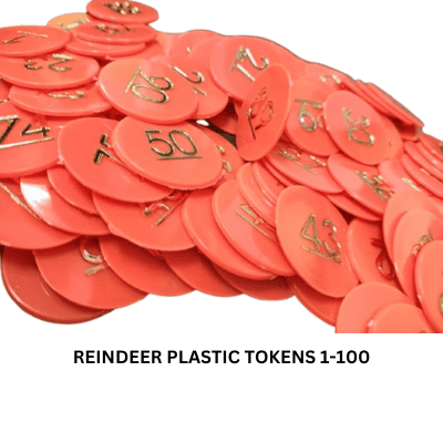 REINDEER Plastic Tokens/Coins 1 to 100 with fine quality of print and ...