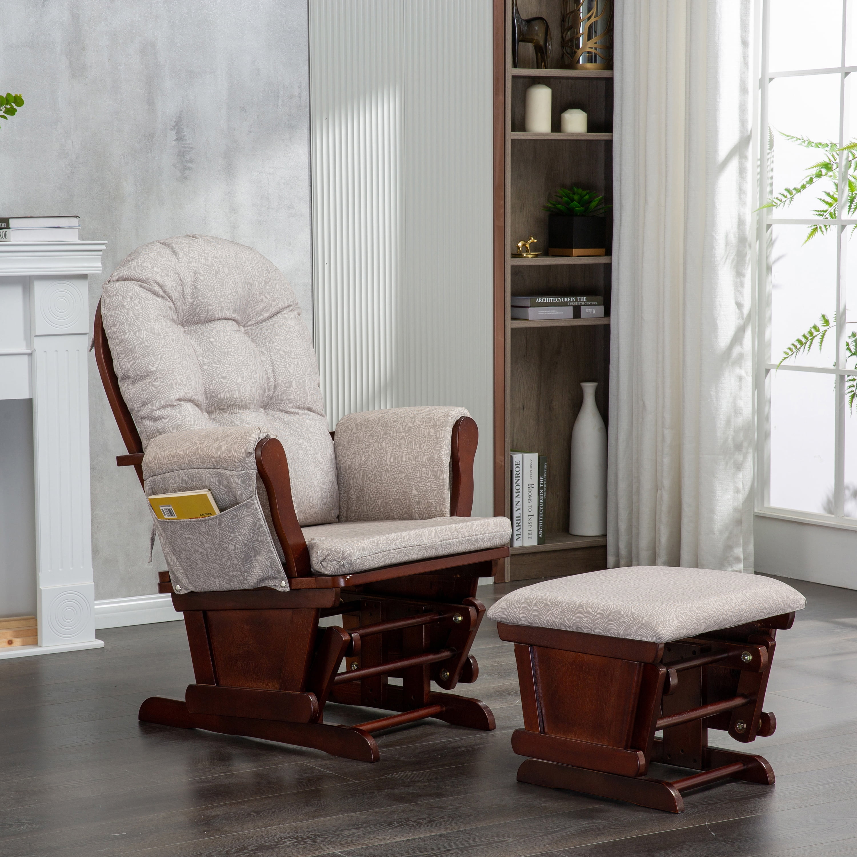 REJOICE HOME Kids Modern Cozy Solid Hardwood Glider Rocking Chair with ...