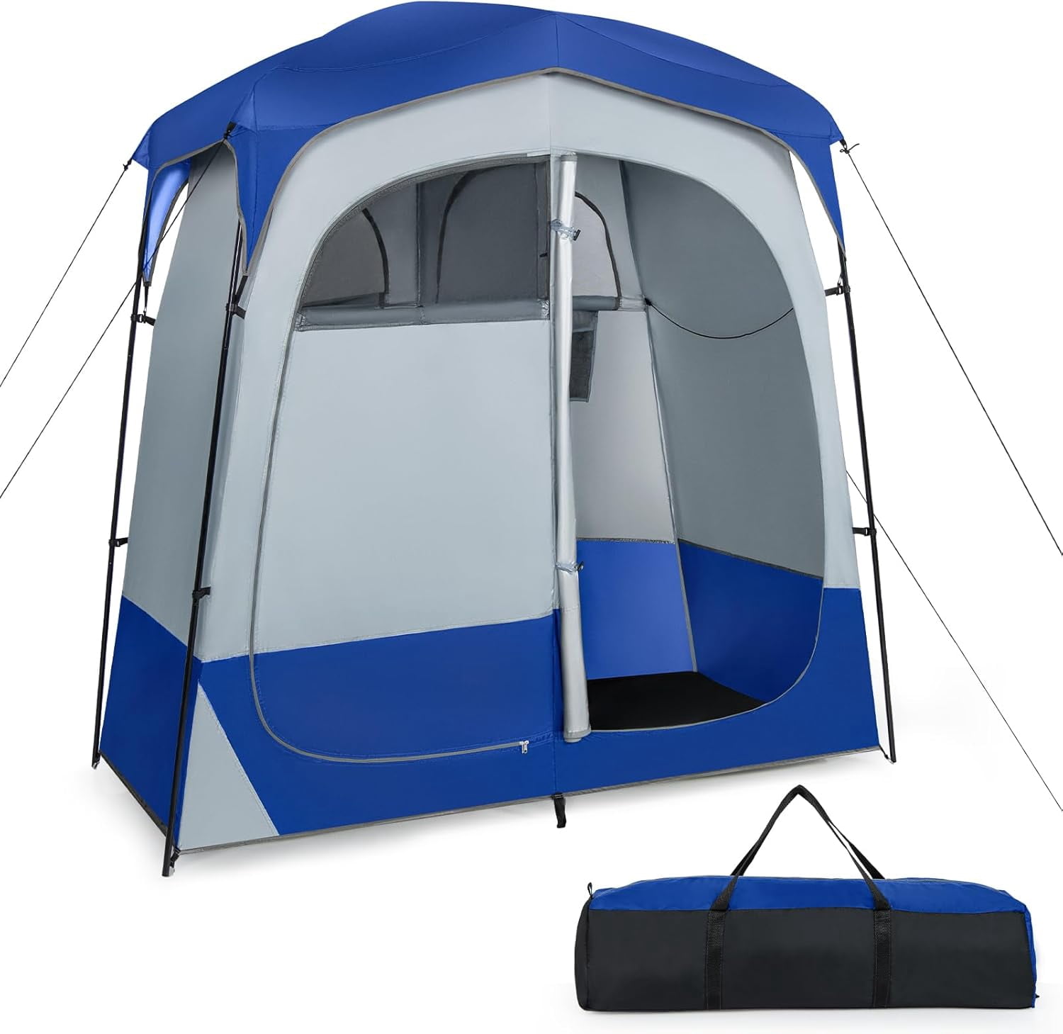 REKHH 2 Room Shower Tent, Portable Camping Changing Tent with Floor ...