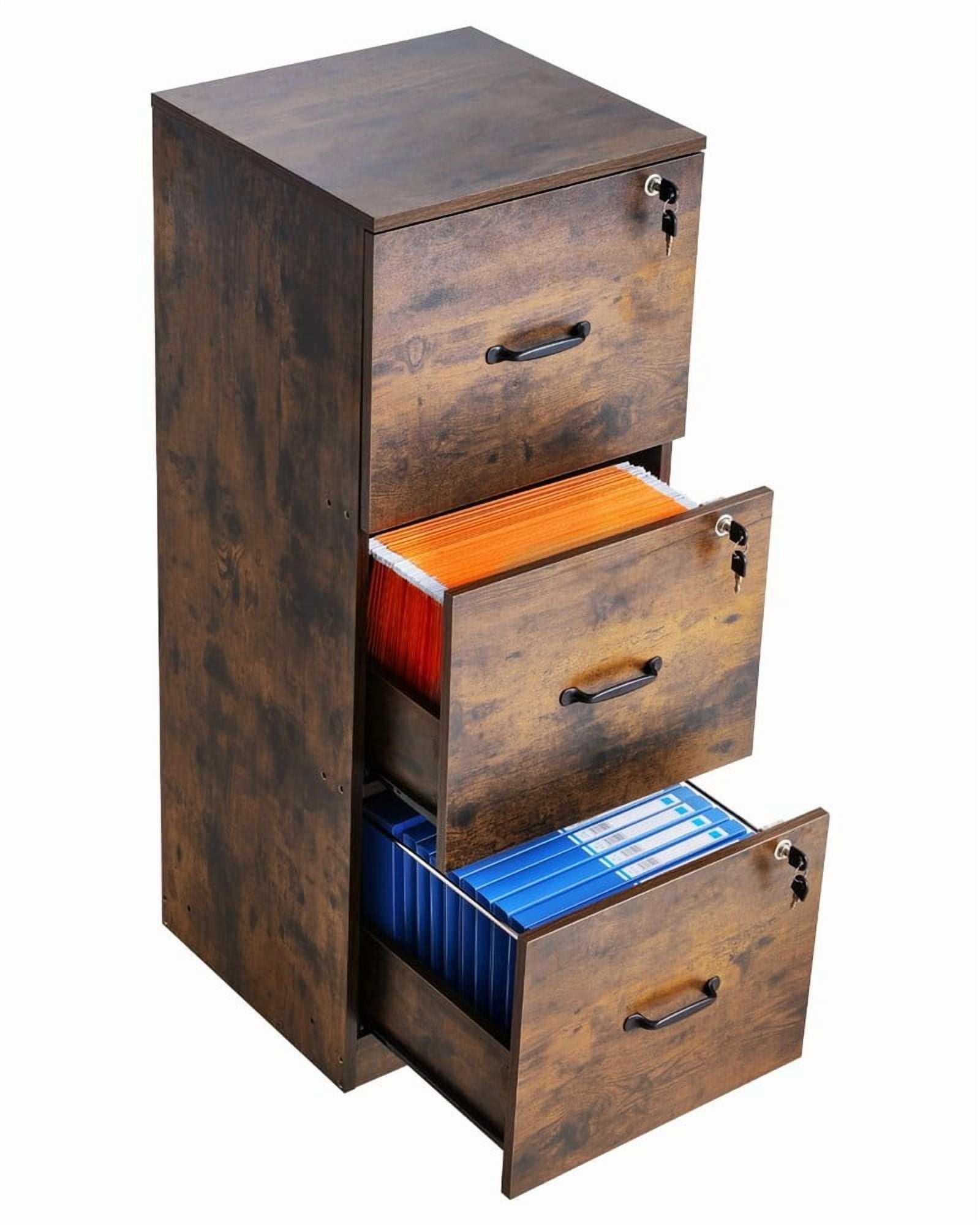 REKHH 3 Drawer File Cabinet Vertical, Locking Filing Cabinet with ...
