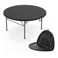 REKHH 5 FT Black Round Bi-Folding Commercial Table, 60 inch Portable ...