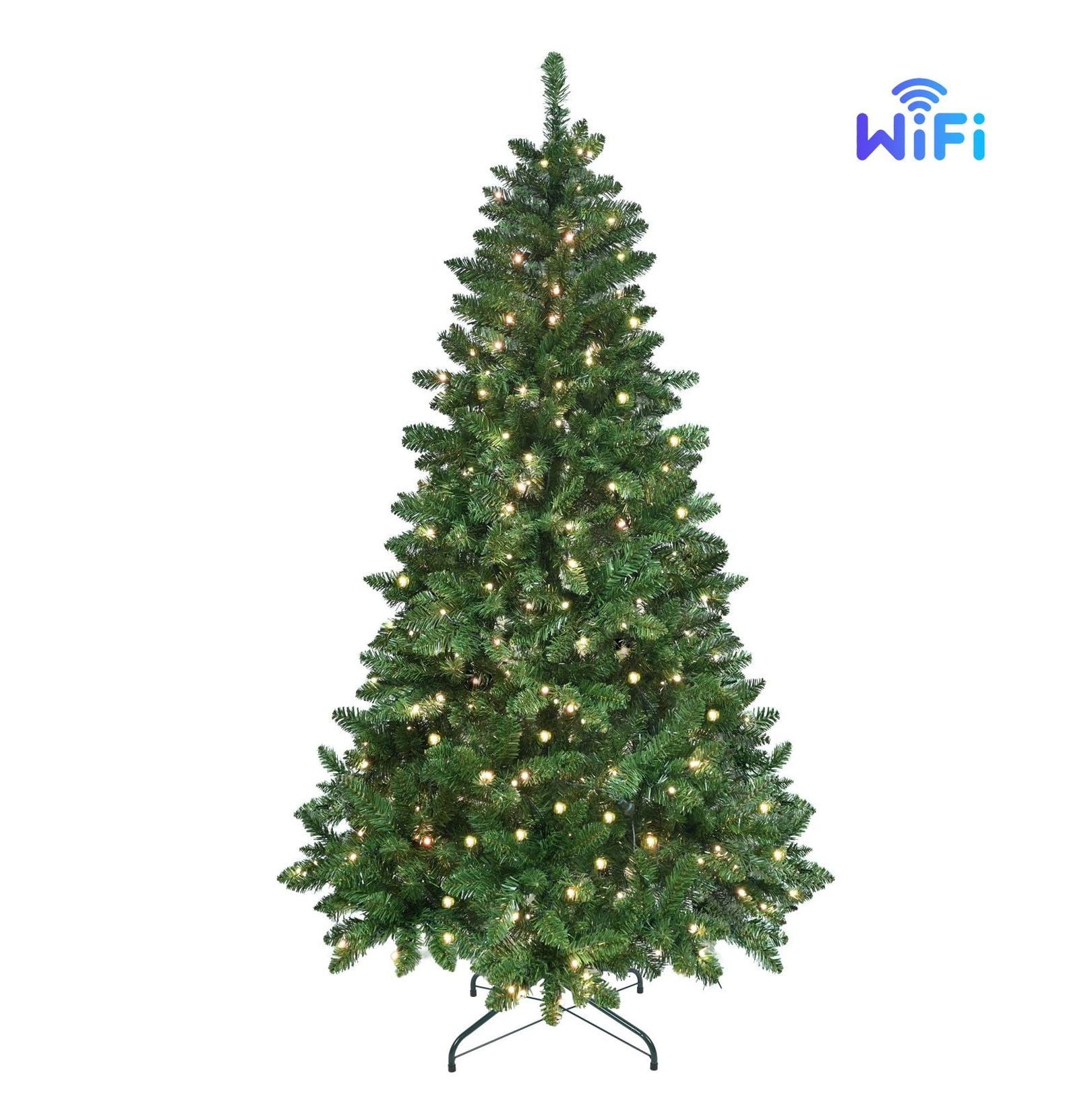 REKHH 9ft WiFi Control Pre-Lit PVC Artificial Christmas Tree ...
