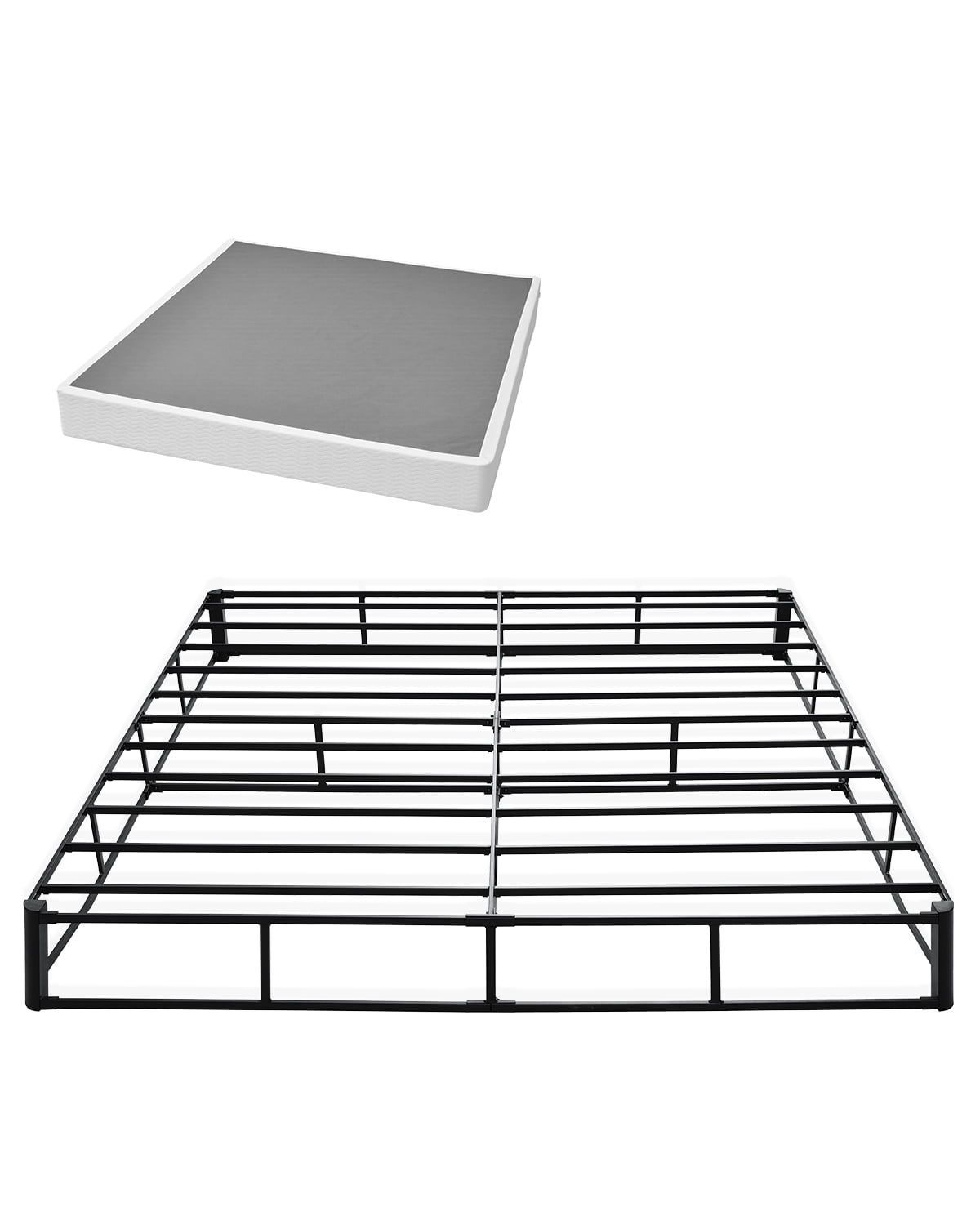 REKHH Box Spring King Bed Frame with Washable Fabric Cloth, Heavy Duty ...