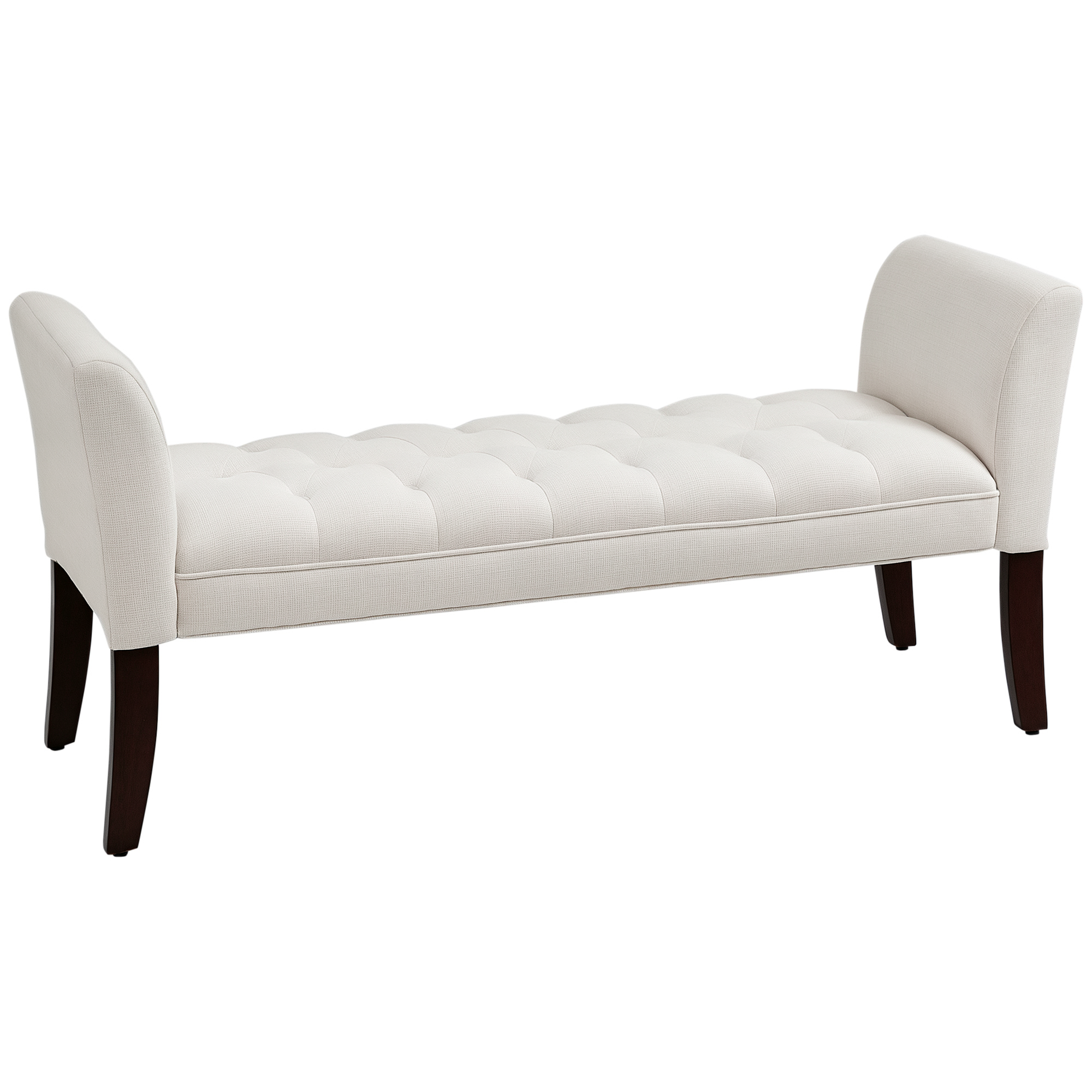 REKHH End of Bed Bench with Button Tufted Design, Upholstered Bedroom ...
