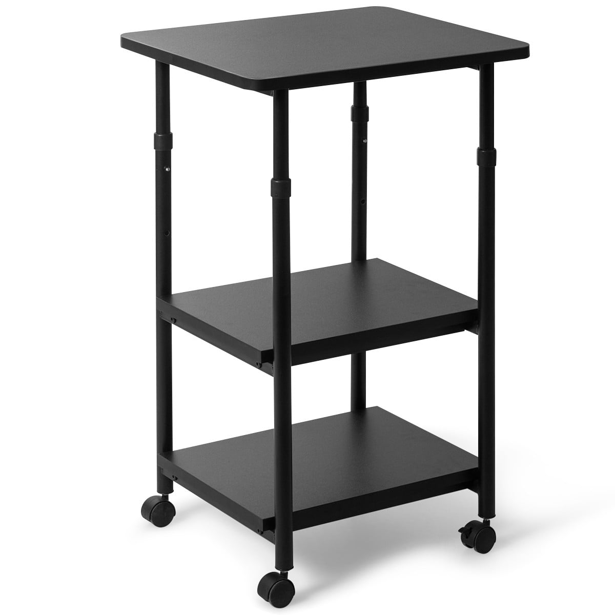 REKHH Heavy-Duty Printer Stand with Locking Wheels, 3-Tier Industrial ...
