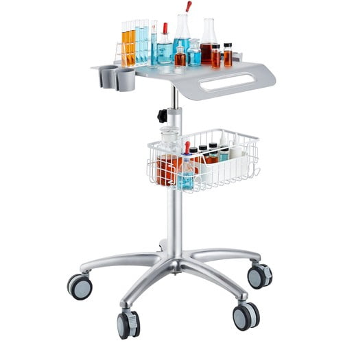 REKHH Height-Adjustable Medical Rolling Cart with Storage Basket ...