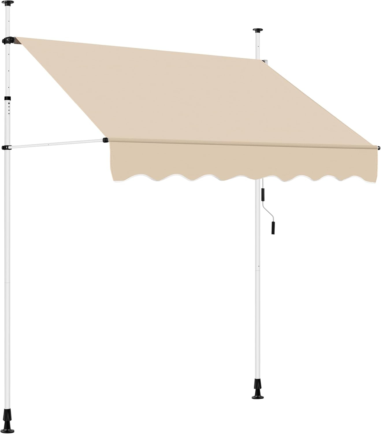 REKHH Manual Retractable Awning, 118"×118" Outdoor Sunshade Shelter ...