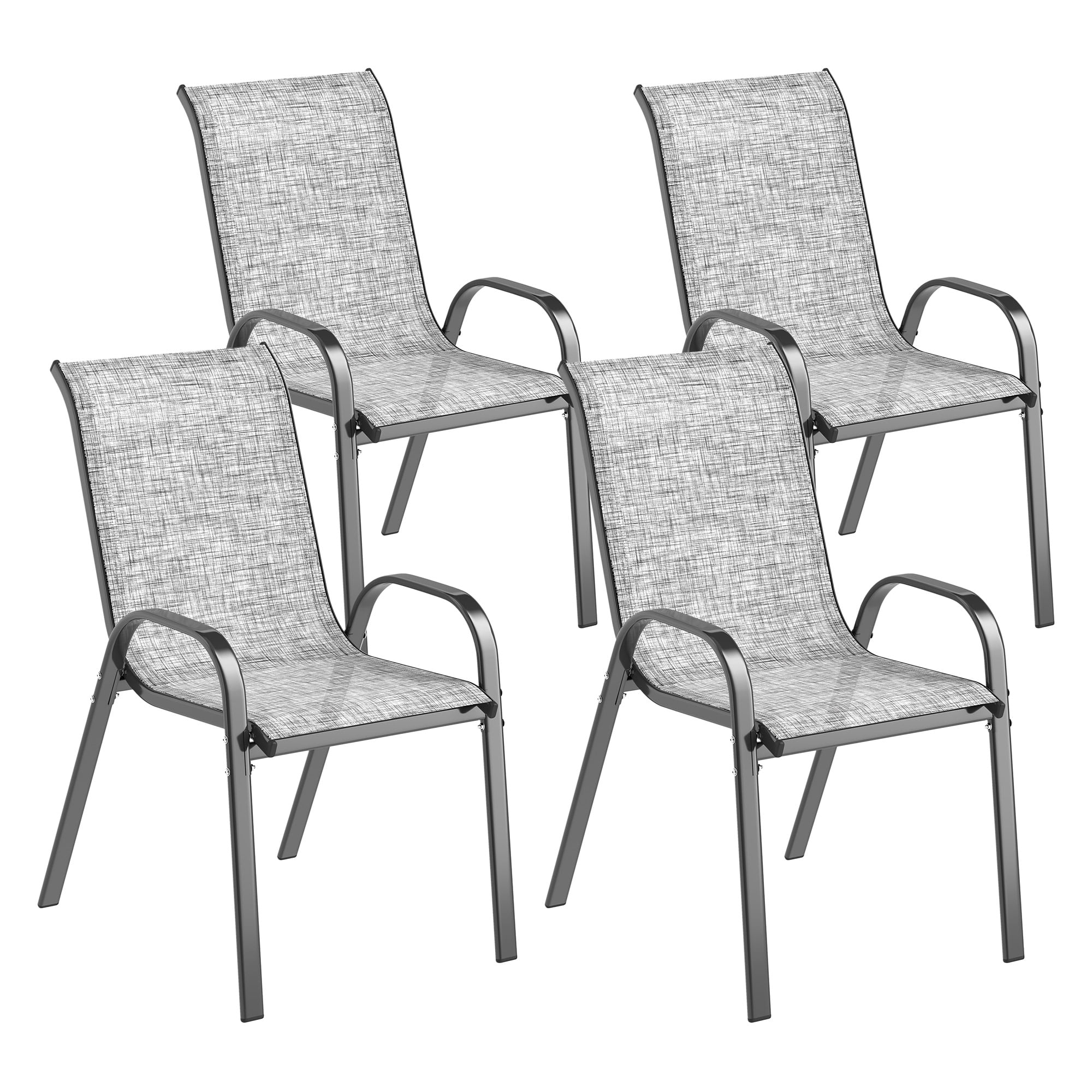 REKHH Outdoor Dining Chairs Set of 4, Stackable Patio Dining Chairs ...
