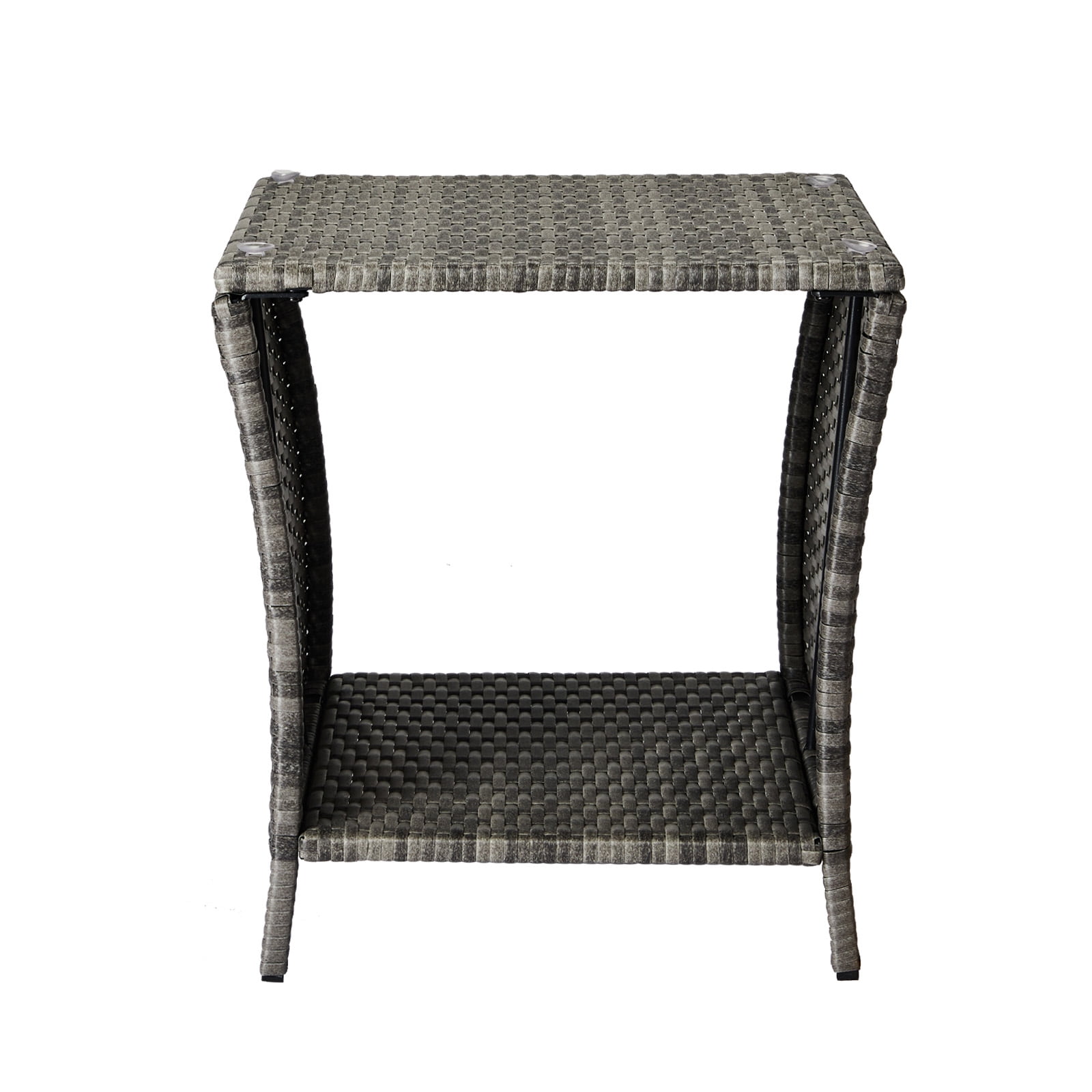 REKHH Outdoor Wicker Side Table Patio Side Tables for Outside, Tempered ...