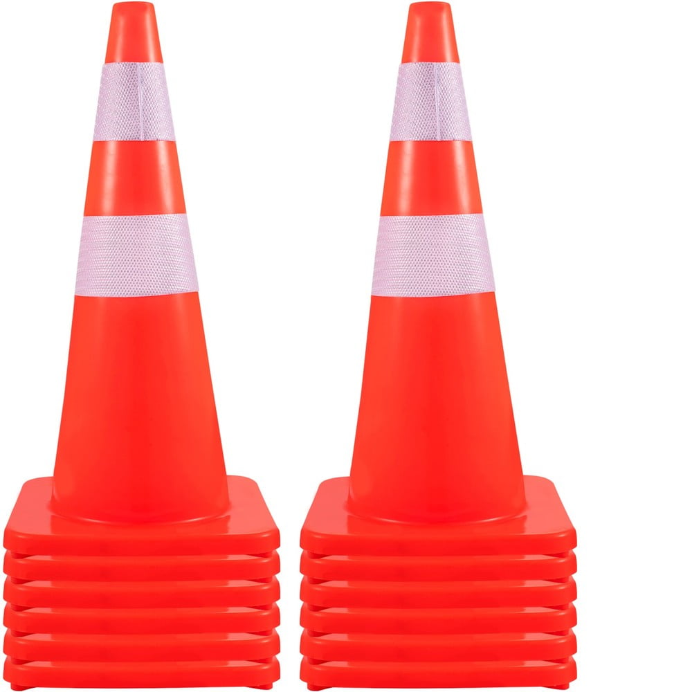 REKHH Safety Cones 12x28" Traffic Cones, Orange with Reflective Collars ...