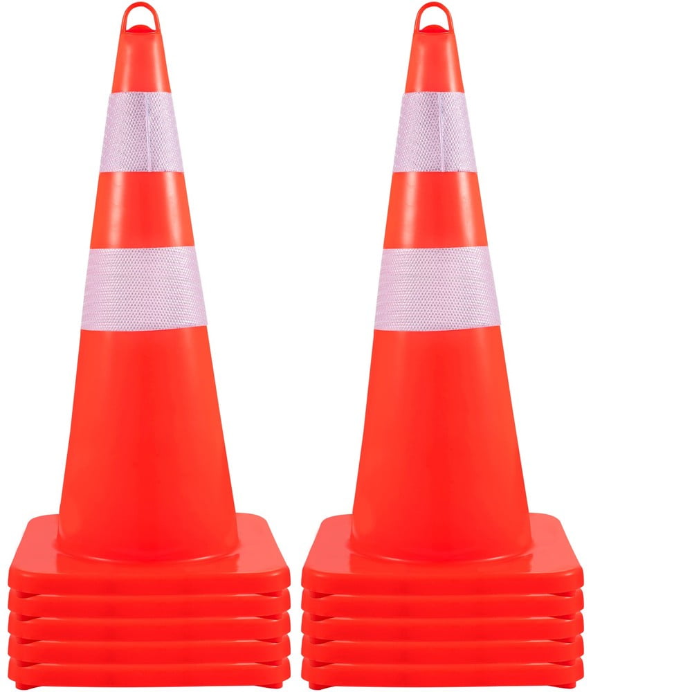 REKHH Safety Cones Traffic Cones, 10x28" Orange with Reflective Collars ...