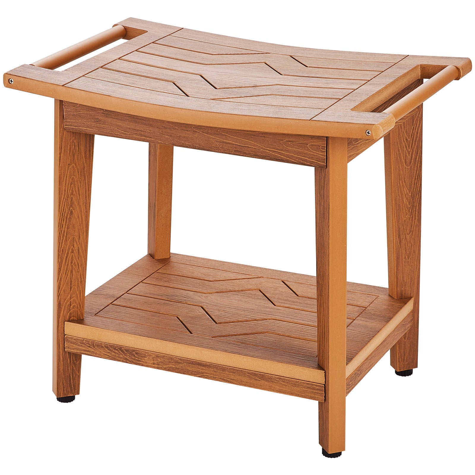 REKHH Shower Bench Stool with Storage Shelf, 21" HDPS Shower Bench for ...