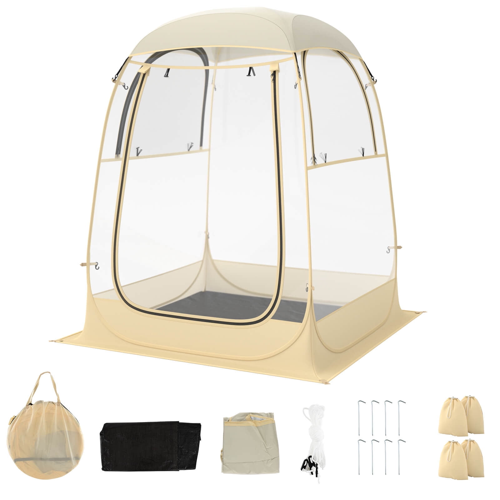 REKHH Sports Pop Up Weather Pod w/Carrying Bag, Floor Mat, Wind Rope ...
