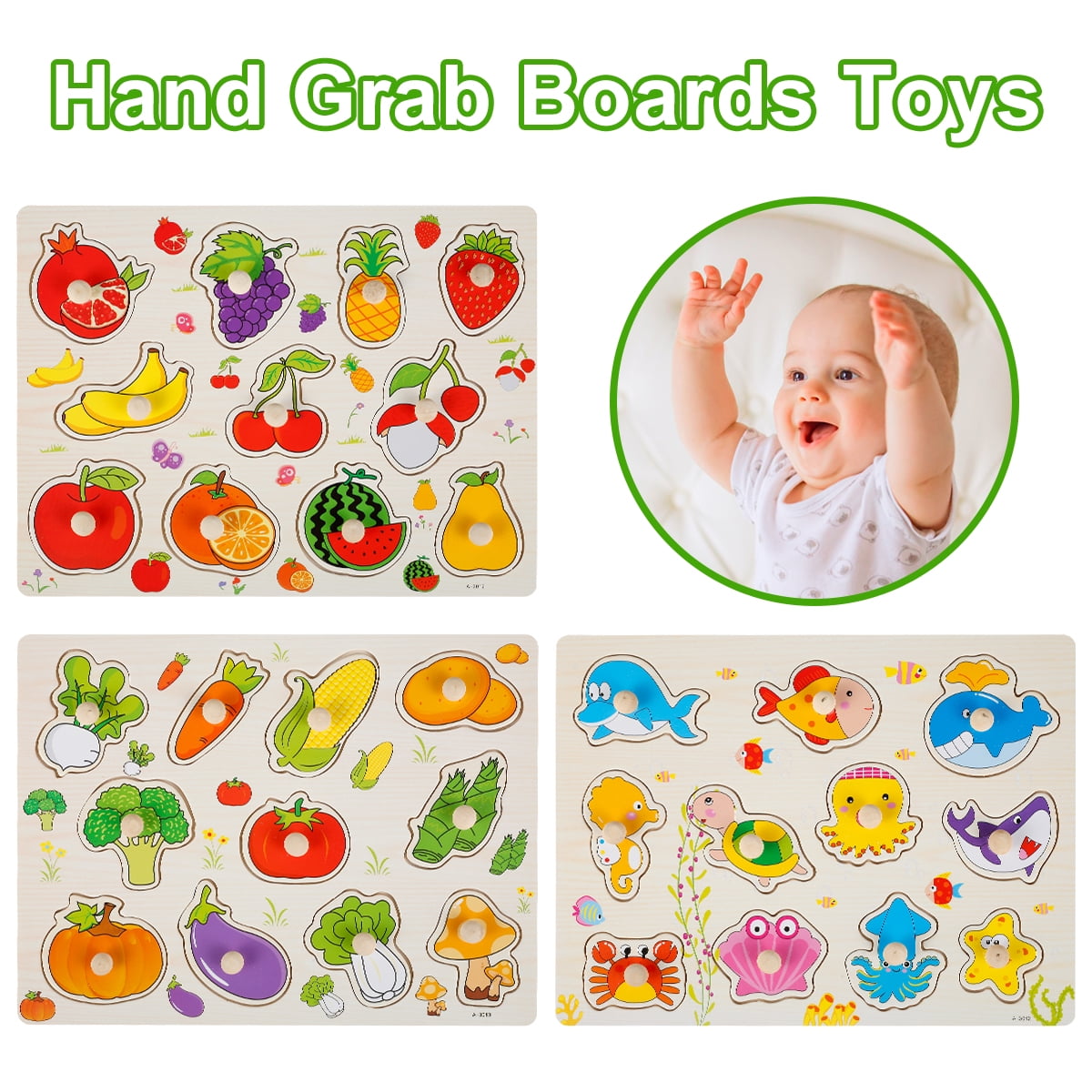 RELAX Wooden Peg Puzzles Parent-children Interactive Puzzle Toys Early ...