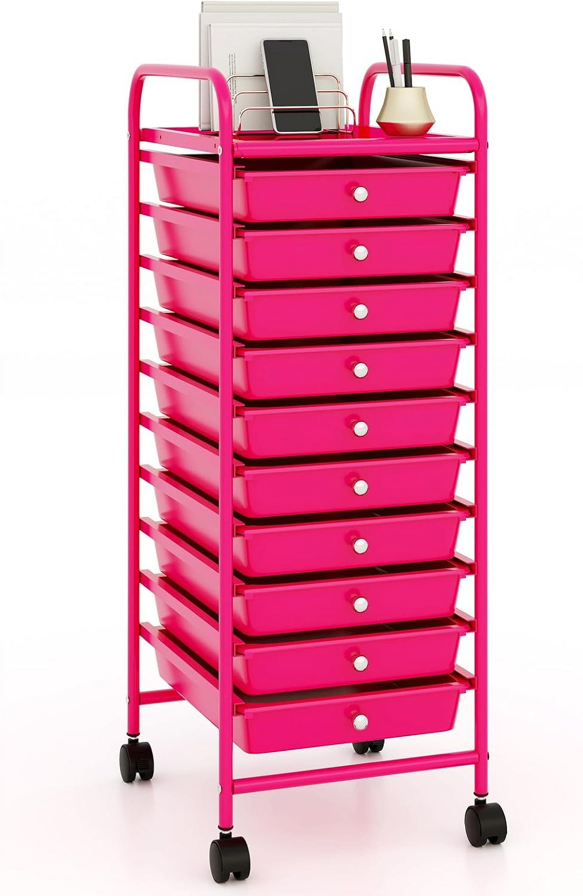 RELAX4LIFE 10 Drawer Rolling Cart - Slim Storage Cart w/Lockable Wheels ...