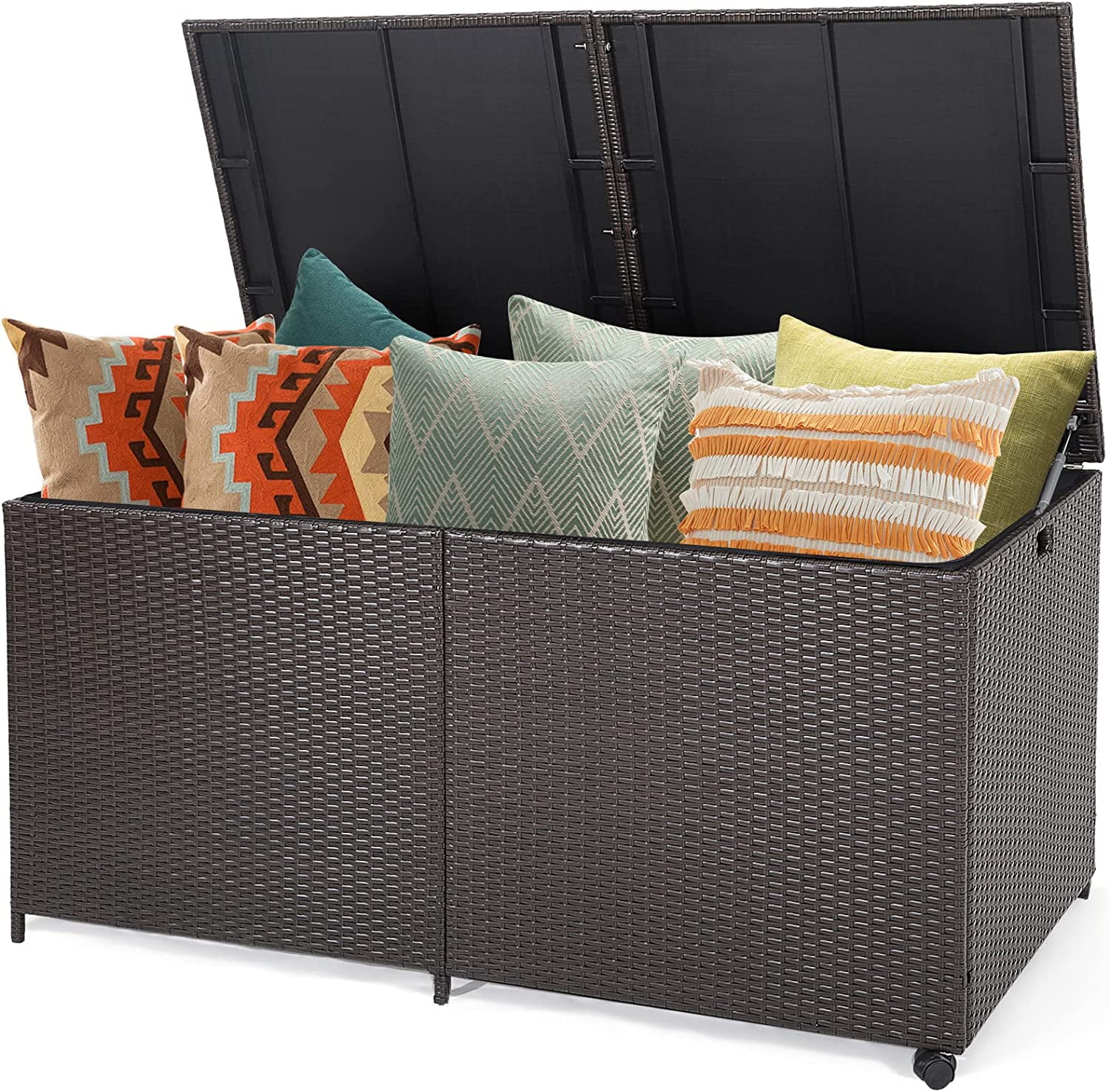 RELAX4LIFE 175-Gallon Storage Deck Box - Outside Wicker Storage ...