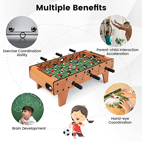 RELAX4LIFE 27” Tabletop Foosball Table, Compact Soccer Game Set with ...