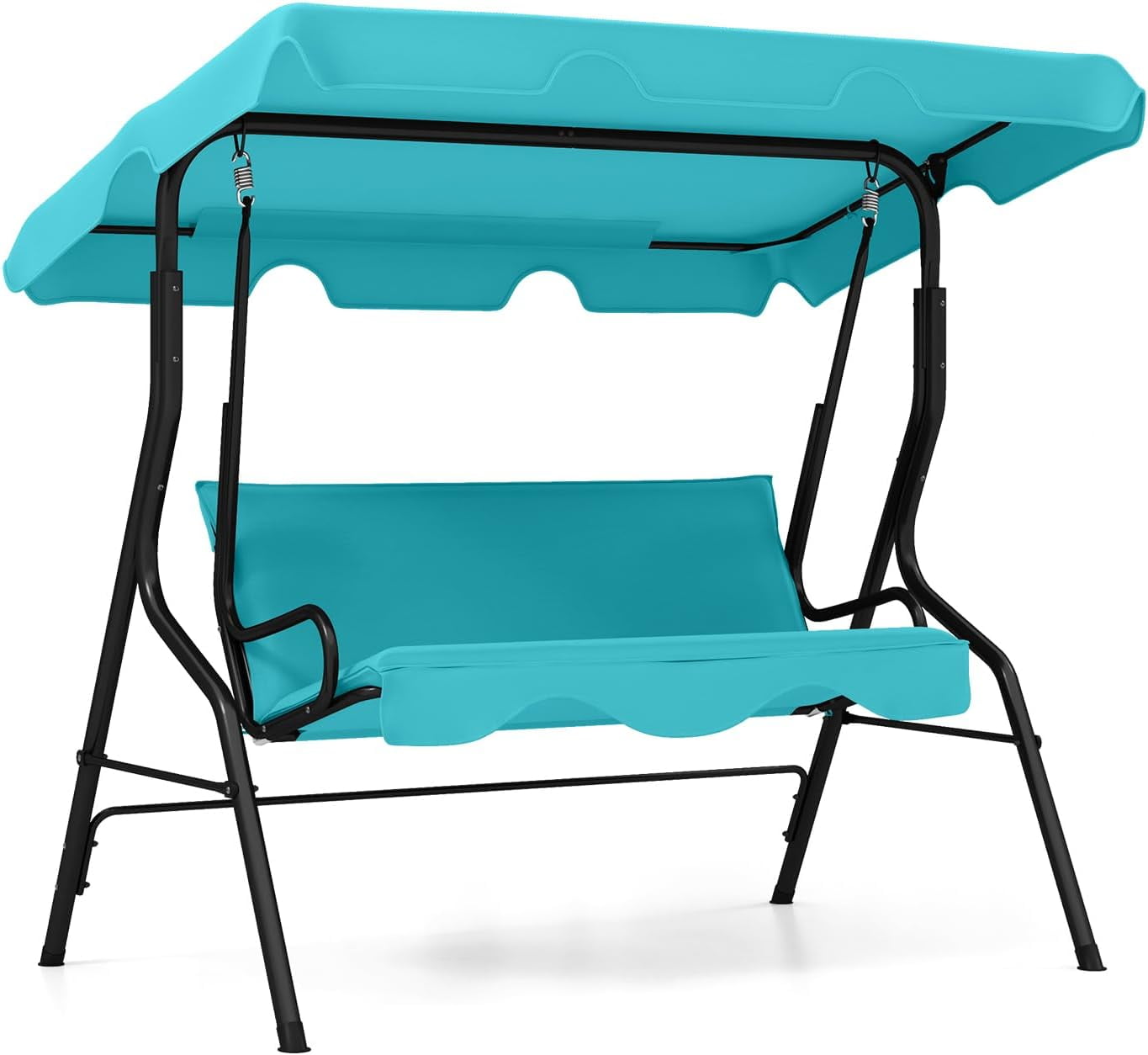 RELAX4LIFE 3-Person Porch Swing Chair - Outdoor Swing w/Adjustable ...