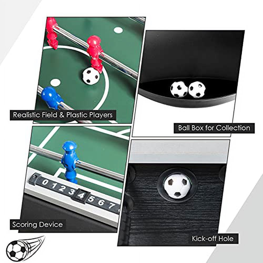 RELAX4LIFE 48'' Foosball Table, Wooden Soccer Game Table with 2 ...