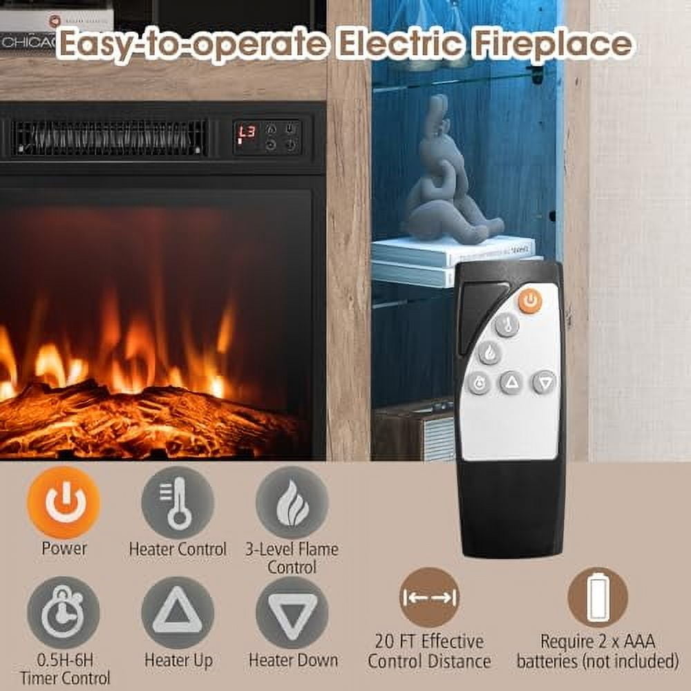 RELAX4LIFE Corner Fireplace TV Stand - Electric Fireplace Entertainment ...