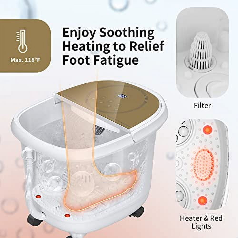 RELAX4LIFE Electric Foot Bath Massage Tub, Pedicure Spa Massager w ...