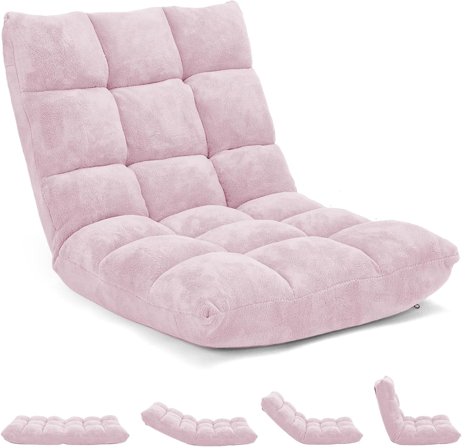 RELAX4LIFE Floor Chair with Back Support - 14-Position Adjustable Lazy ...
