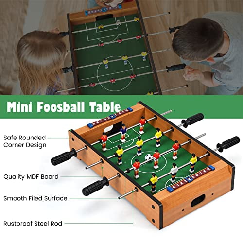 RELAX4LIFE Mini Foosball Table, 20 Inch Wooden Soccer Table for Kids ...