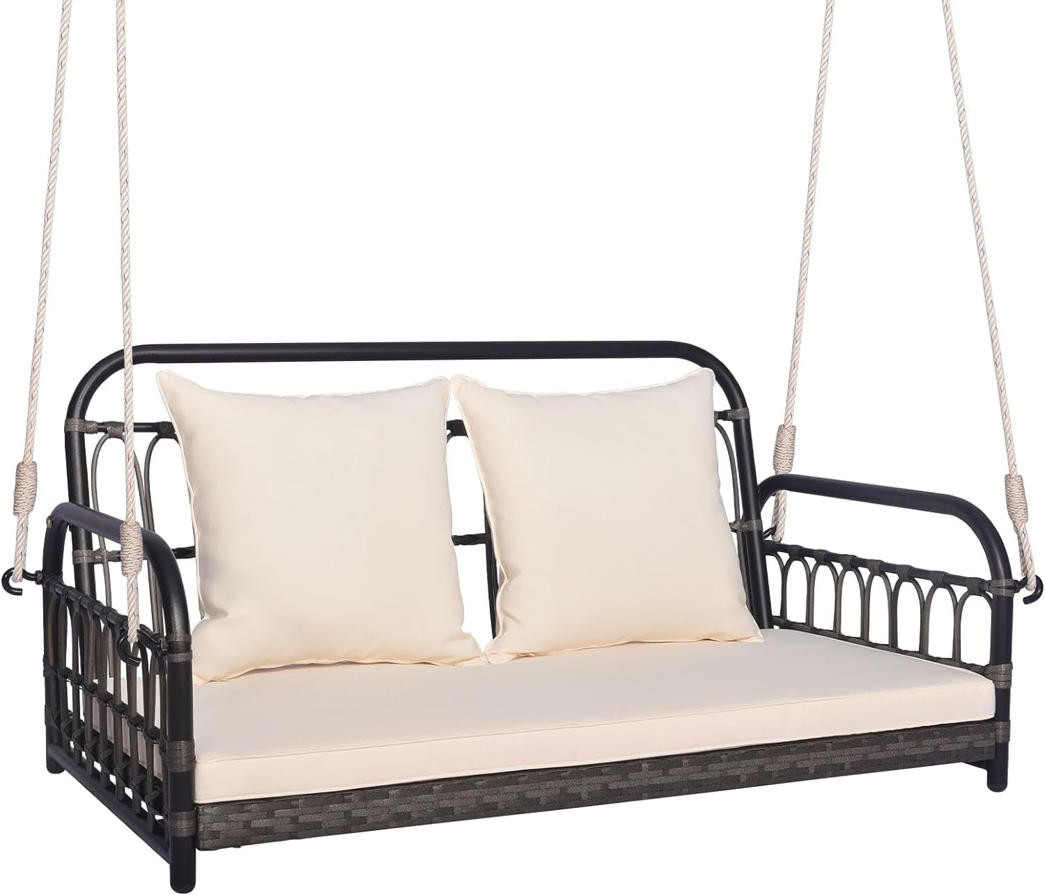 RELAX4LIFE Outdoor Wicker Porch Swings - 880 LBS Weight Capacity ...