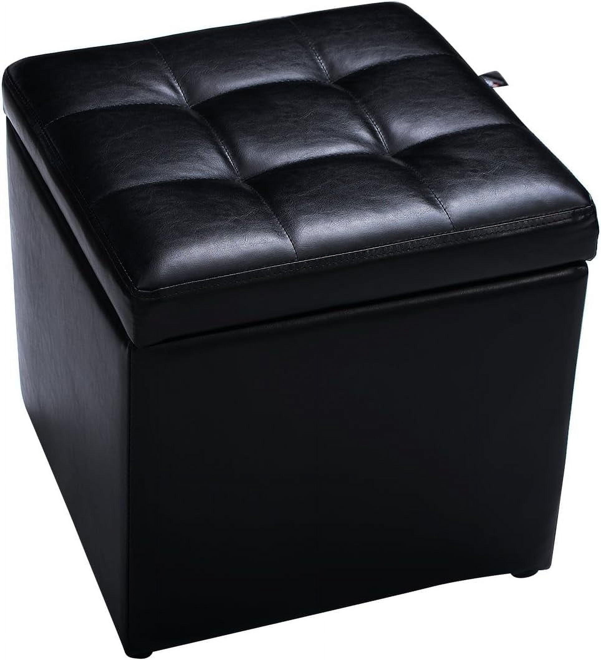 RELAX4LIFE Pouffe Ottoman with Storage and Hinged Lid for Living Room ...