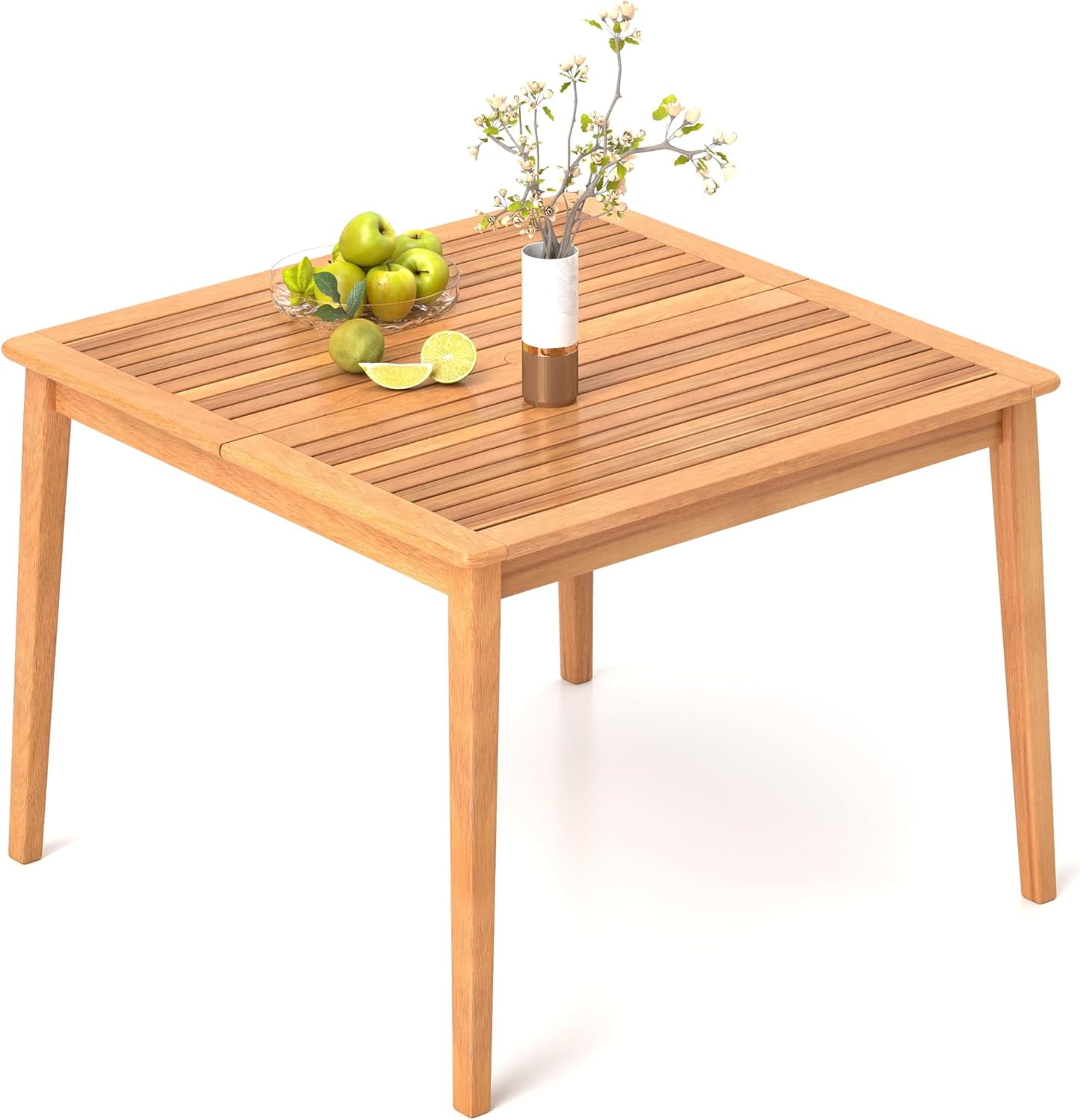RELAX4LIFE Wooden Outdoor Dining Table for 4-40" Square Acacia Wood ...