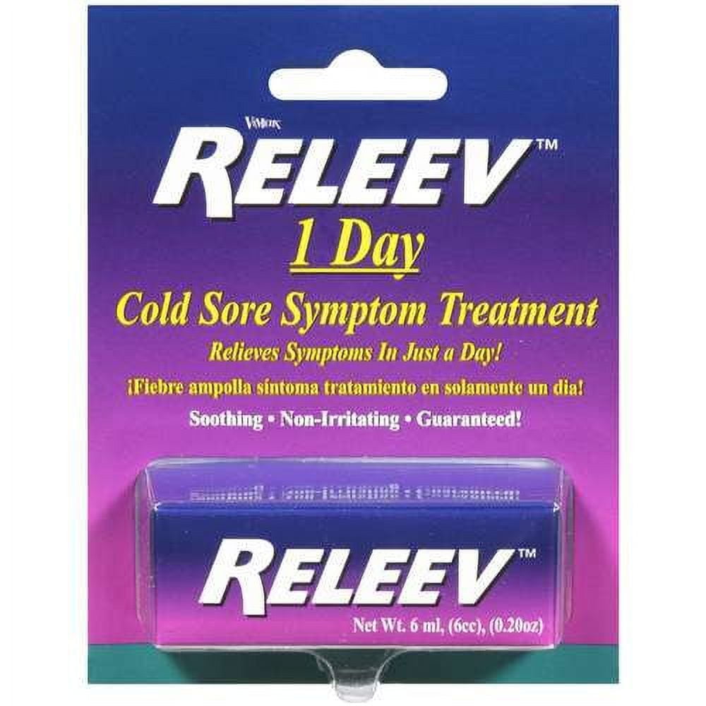RELEEV Fast Acting 1 Day Fever Blister Care and Cold Sore Symptom ...