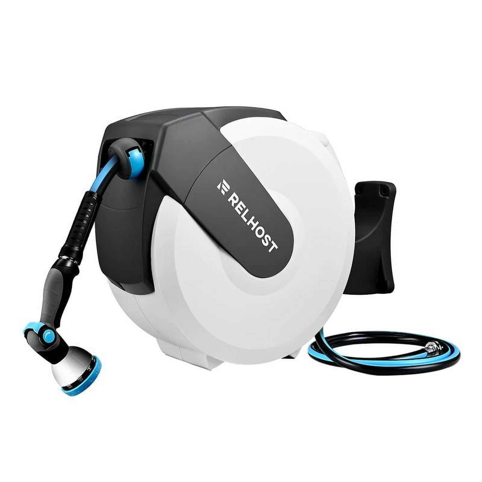 RELHOST Retractable Hose Reel, Max 120 FT, 5/8 inch Garden Water Hose ...