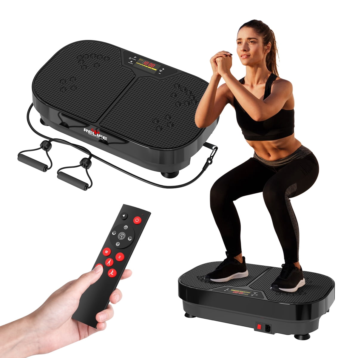RELIFE SPORTS Vibration Plate Exercise Machine, Lymphatic Drainage Machine, Whole Body Workout ...