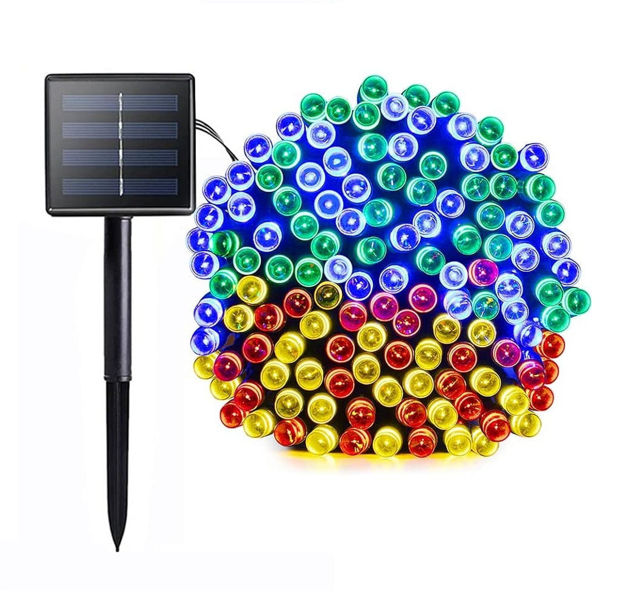 RELIGHTABLE Multi-Color Solar Outdoor String Christmas Lights 64Ft 200 ...