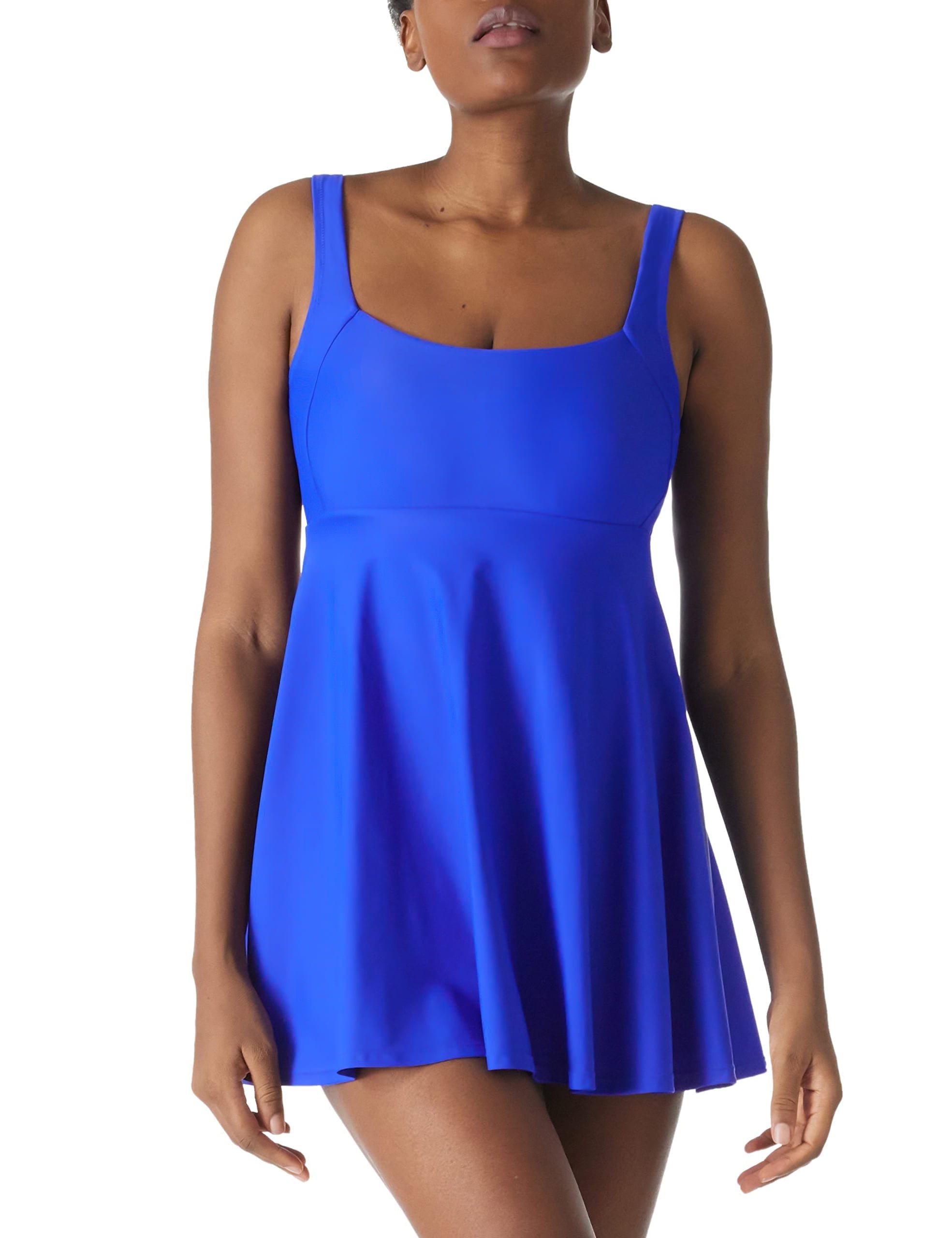 RELLECIGA Modest Slimming Swim Dress, Royal Blue, Tummy Control One ...