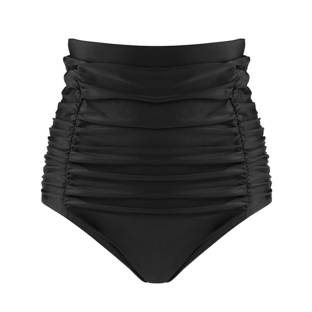 Relleciga Womens Full Coverage High Waisted Bikini Bottom Ruched